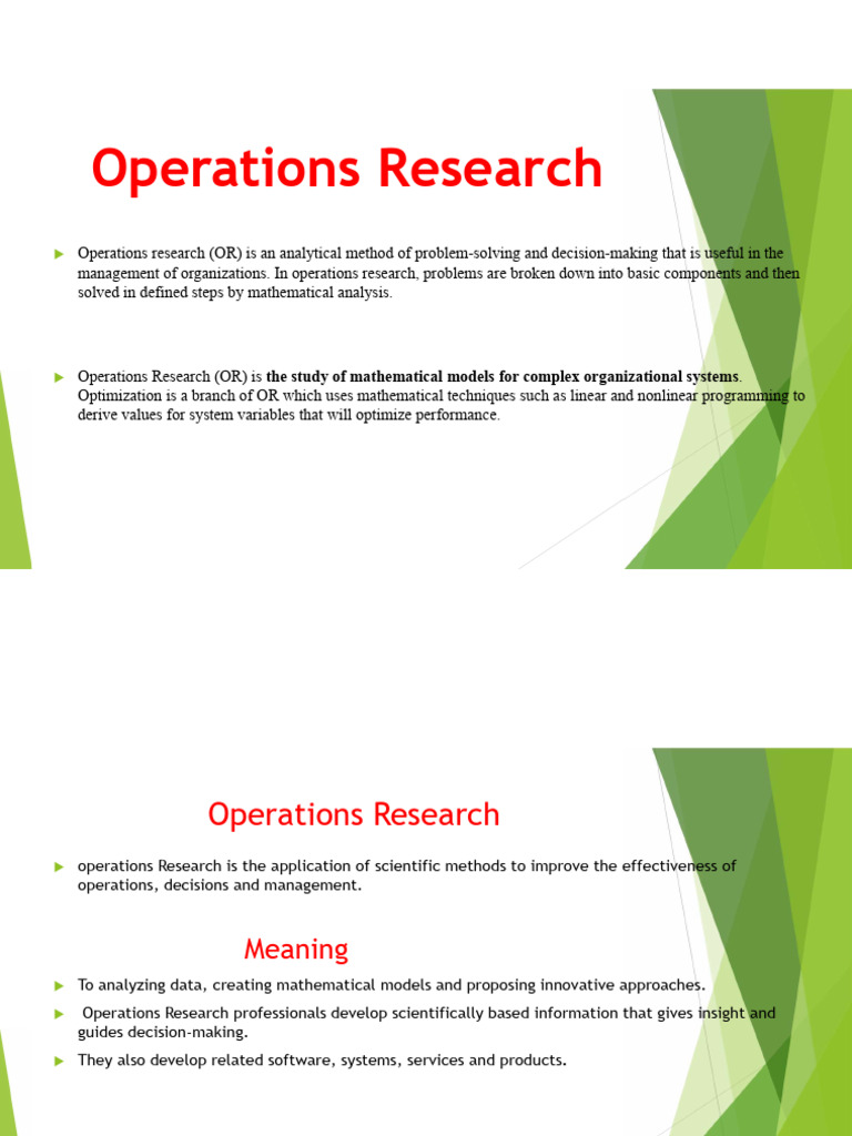 Introduction of Operation Research | PDF | Operations Research | Data ...