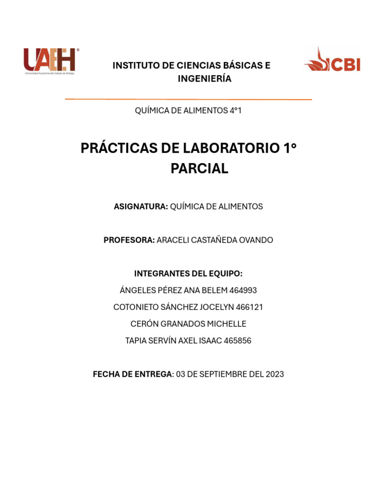 Prácticas 1er Parcial QA | PDF | Carbohidratos | Hidrólisis