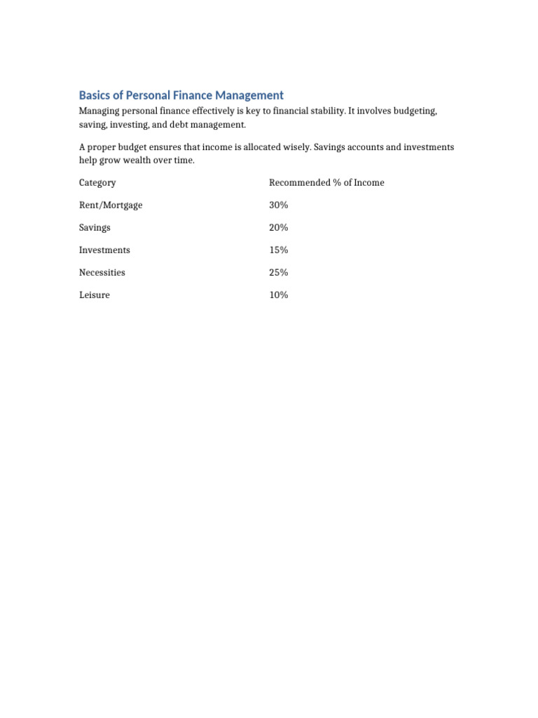 Personal Finance Basics | PDF Personal Finance Basics | PDF