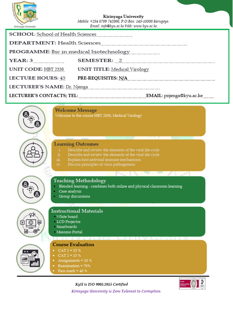 HBT 2338 - Medical Virology | PDF | Virus | Medical Microbiology
