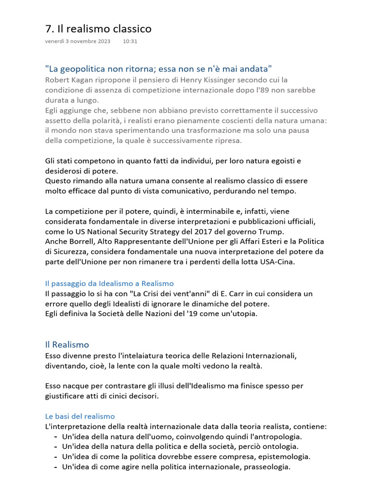 Il Realismo Classico | PDF