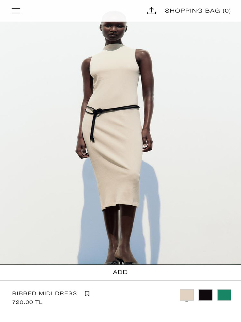 Ribbed Midi Dress - Sand Zara Turkey | PDF