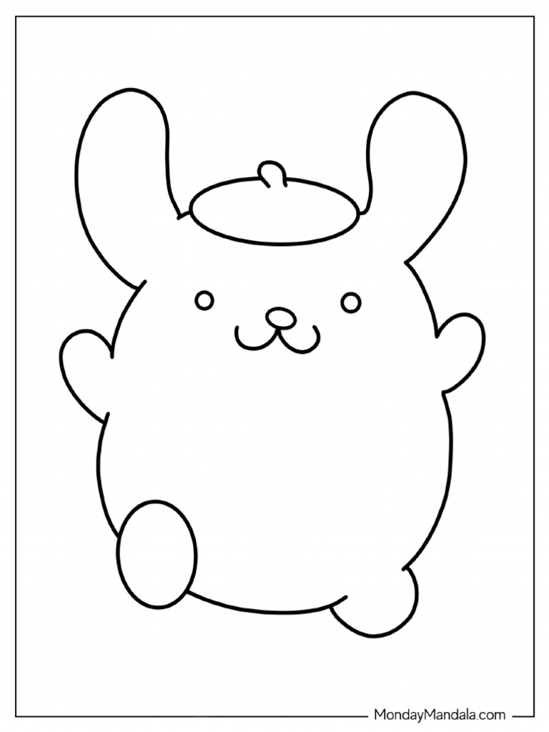 Easy Pompompurin Outline Coloring Page | PDF