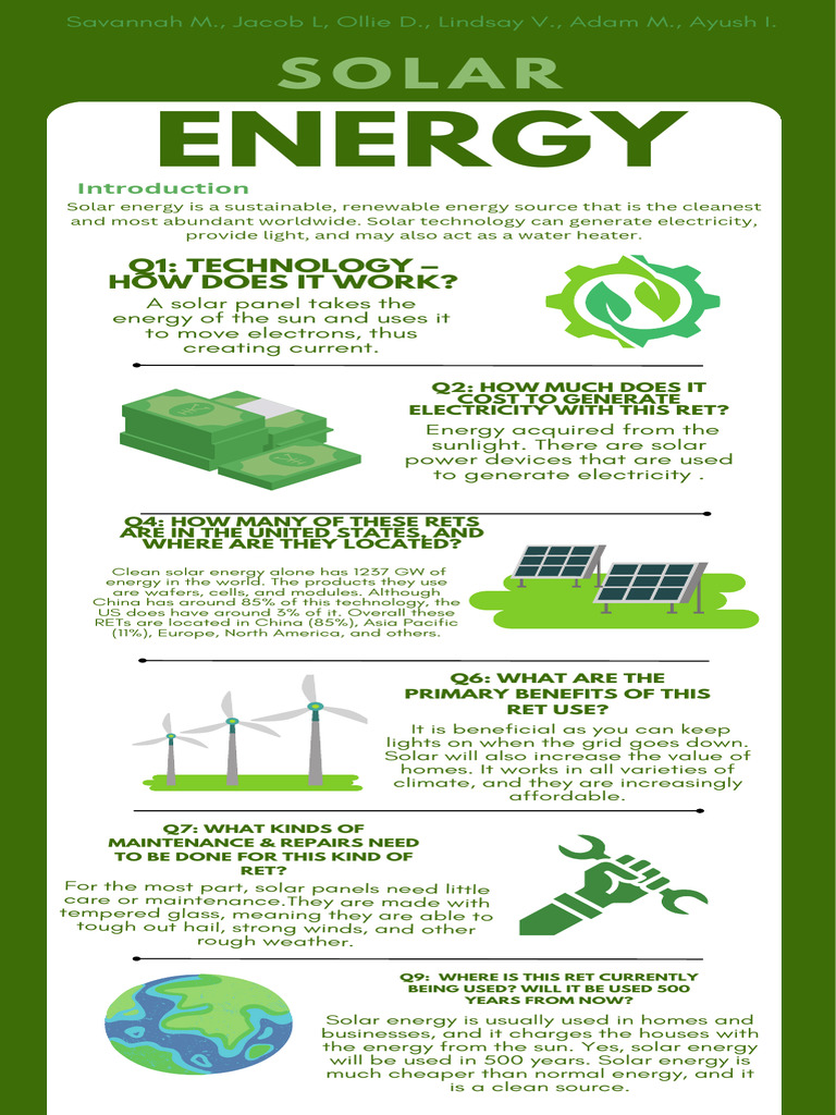 Renewable Energy Project Solar Energy Pamphlet | PDF | Solar Power ...