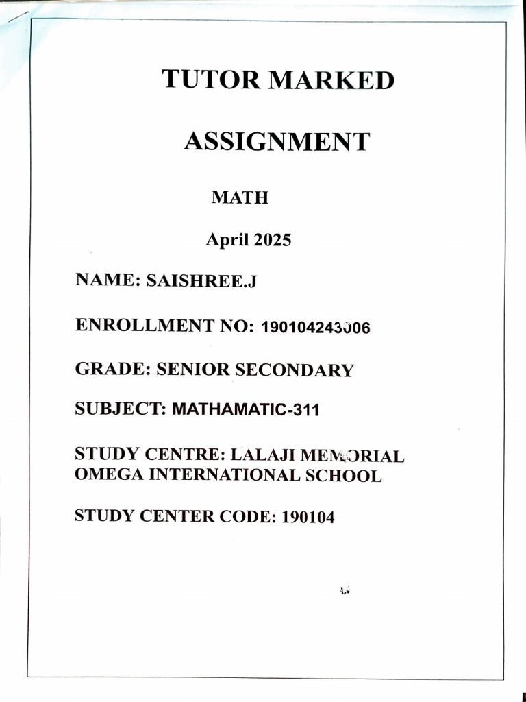 Math Tma | PDF