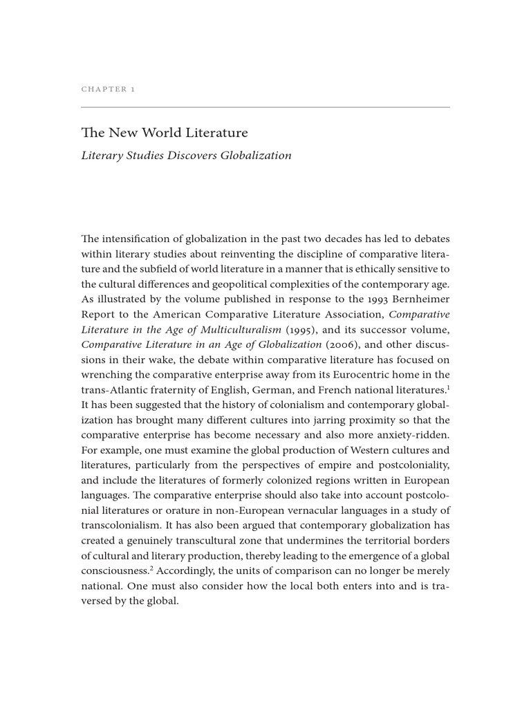 Rethinking World Literature Today | PDF | Globalization | Translations