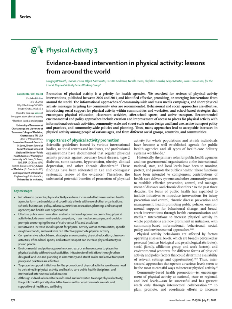 Global Physical Activity Interventions | PDF | Systematic Review | Public Health