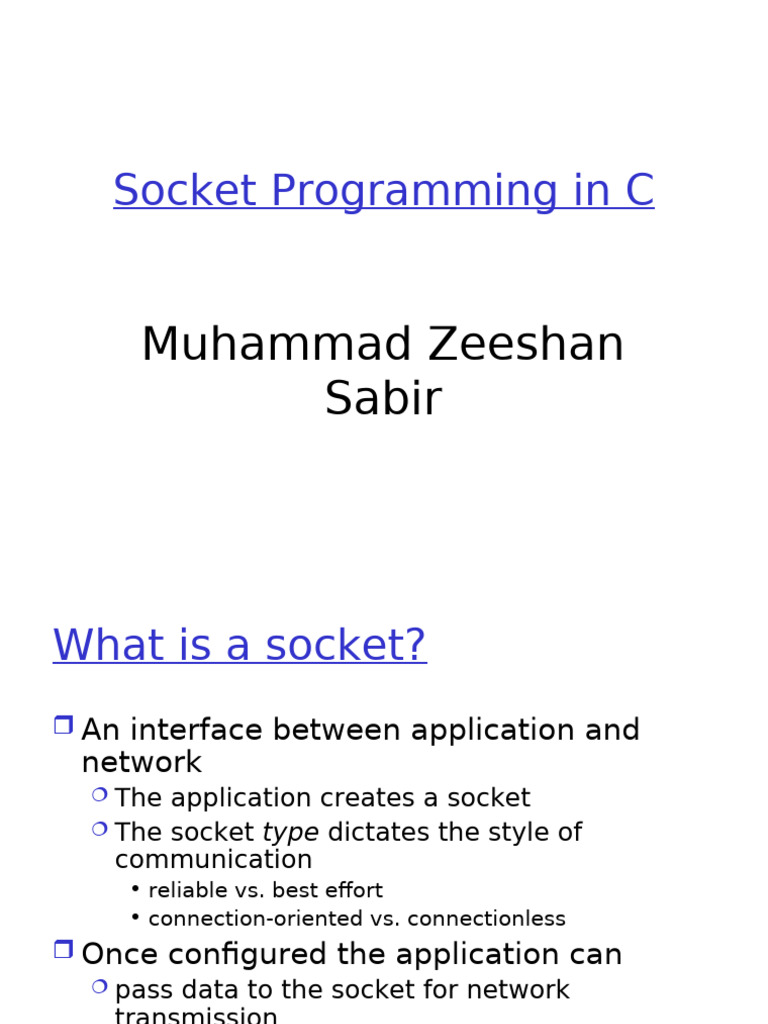 Lecture 12 Windows - Sockets | PDF | Port (Computer Networking) | Network Socket