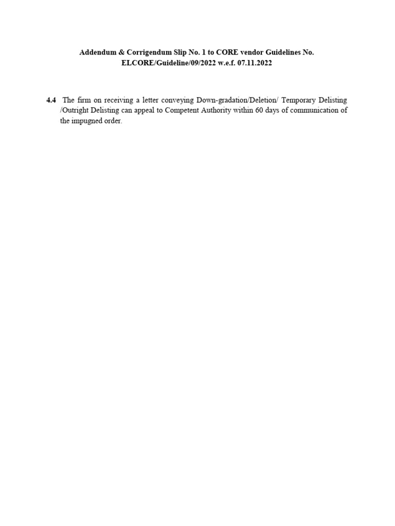 A&C Slip to CORE Vendor Guidelines | PDF