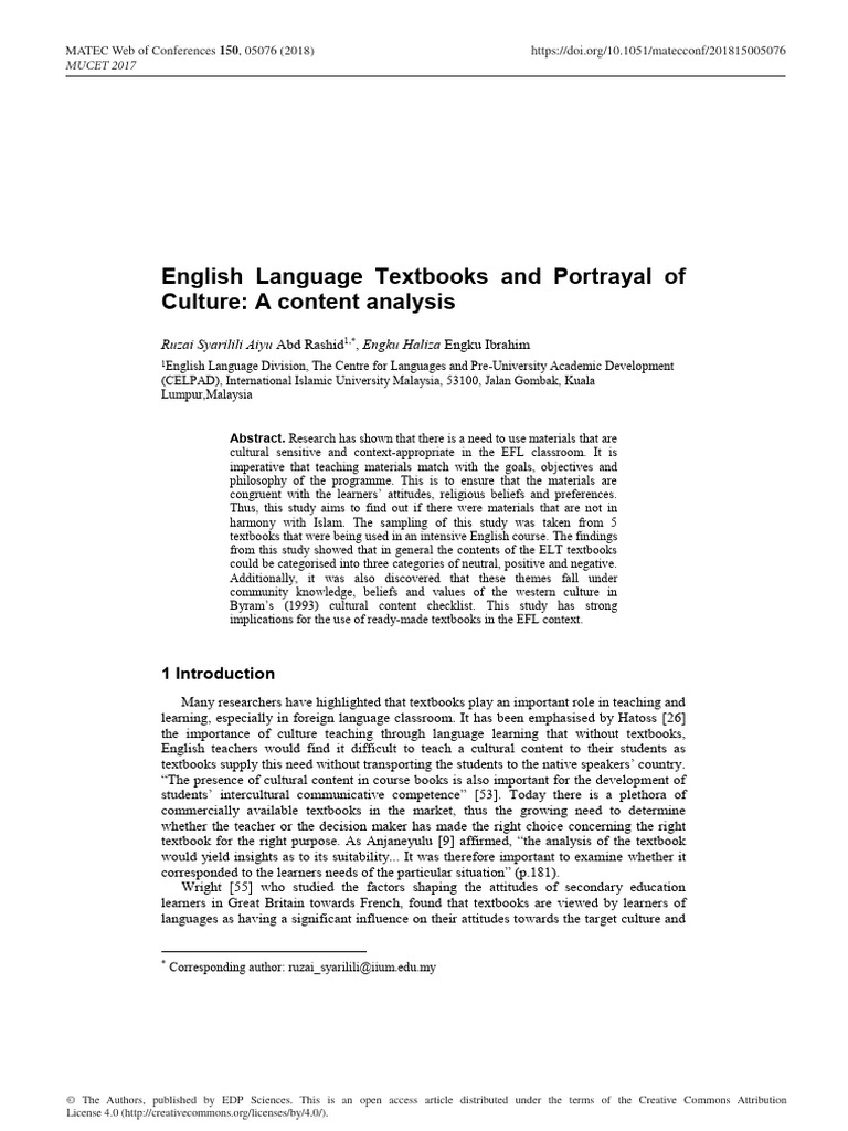 ELT Textbooks and Cultural Sensitivity | PDF | English As A Second Or ...