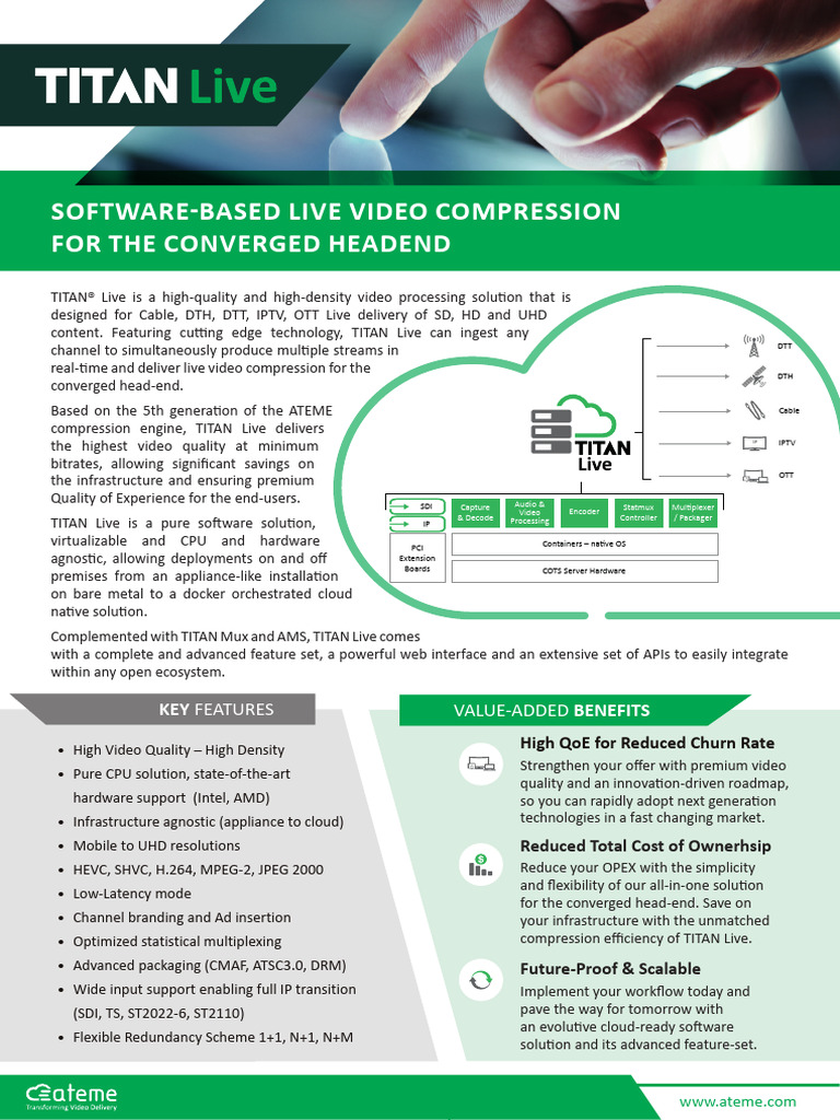Datasheet TITAN Live Software Based Live Video Compression For The ...