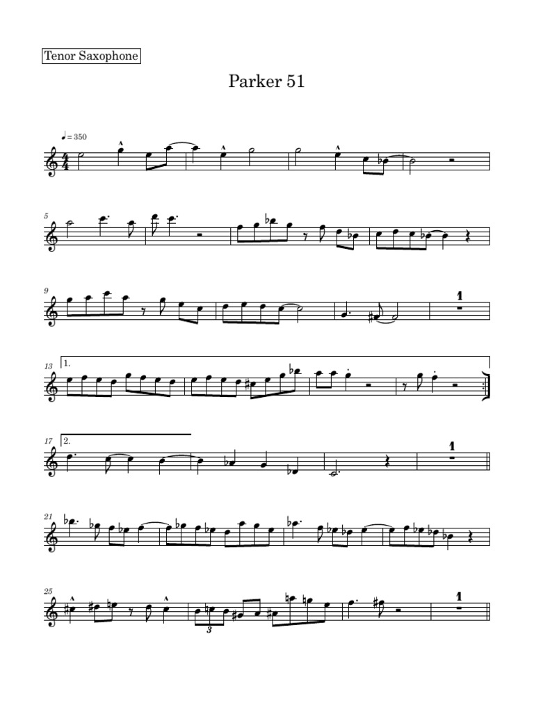 Parker 51 - Tenor | PDF | Saxophone | Woodwind Instruments