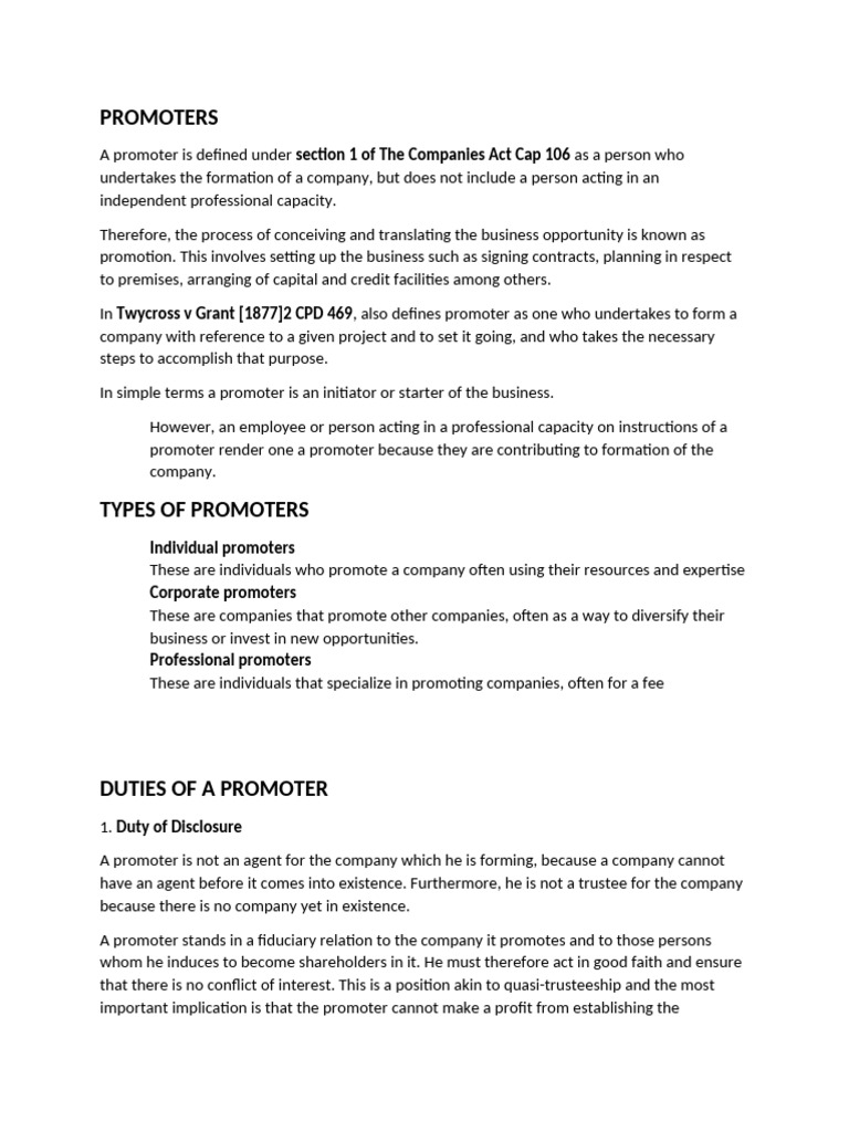 Promoters, Promotion Process | PDF | Employment | Legal Liability