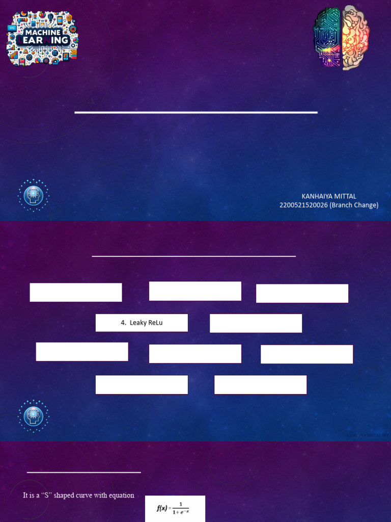 ML PPT Activation Functions | PDF | Logistic Function | Statistical Classification