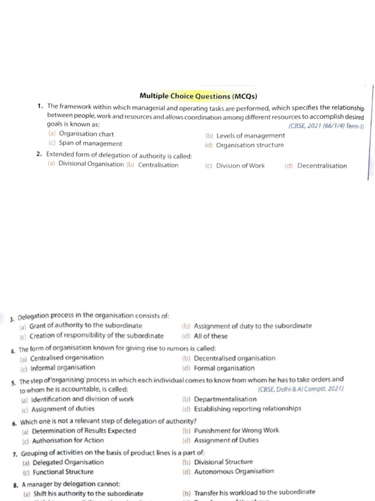 BST Organsing MCQ | PDF