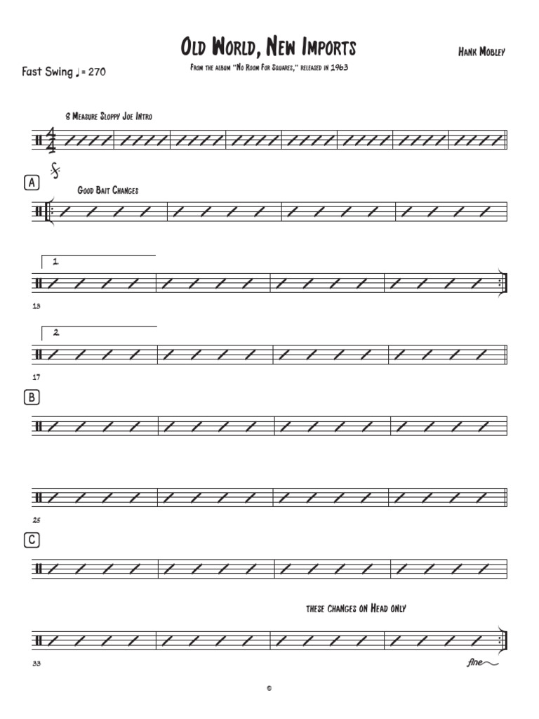 Old World, New Imports - Drum Set | PDF