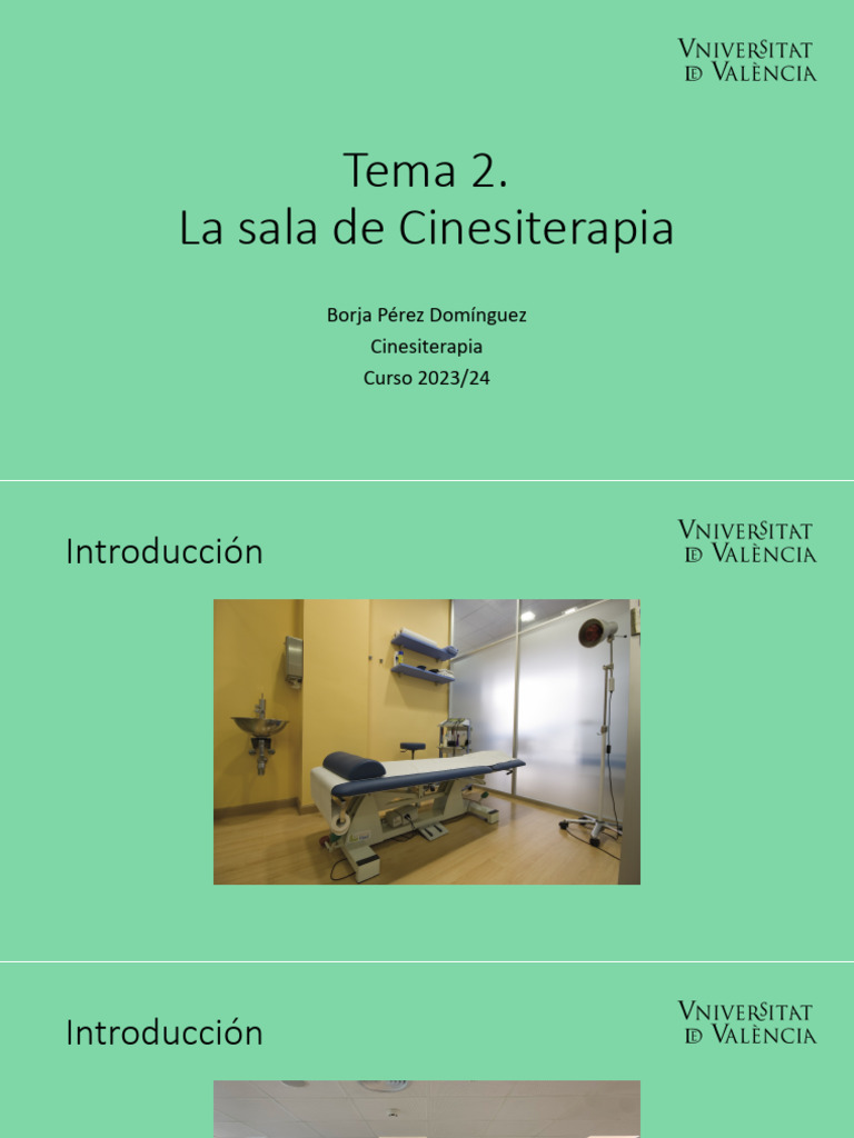 Tema 2 La Sala De Cinesiterapia Pdf