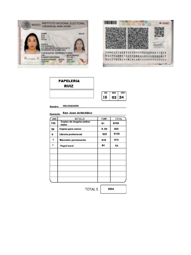 Recibos Delegacio y Agua Potable | PDF