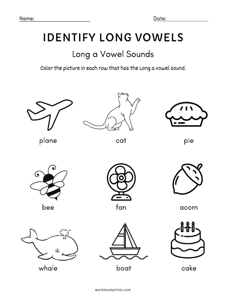 Identify Long A Vowel Sound | PDF