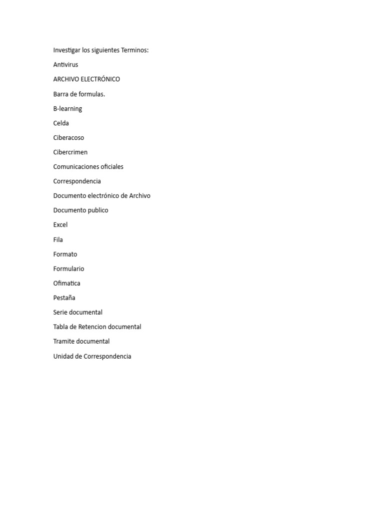 Glosario de Terminos | PDF