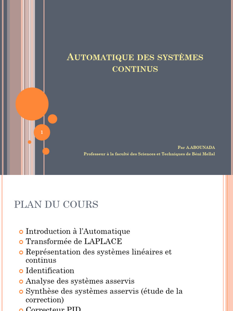 Introduction à l'Automatique des Systèmes | PDF | Régulation ...