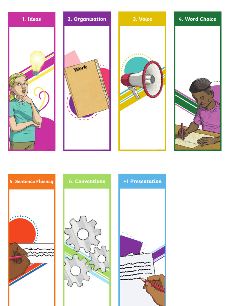 6 + 1 Writing Traits Bookmarks | PDF