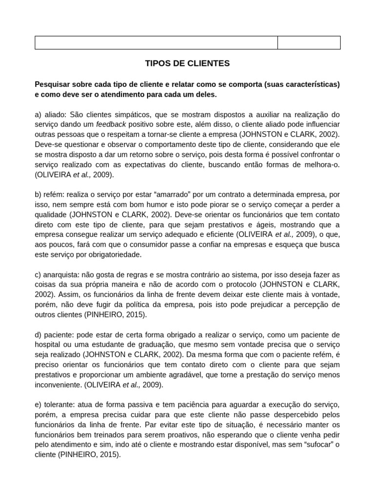 Tipos de Clientes e Atendimento Eficaz | PDF | Marketing