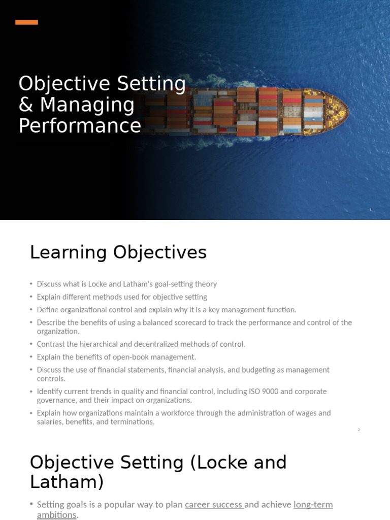 Objective Setting Managing Performance | PDF | Goal | Goal Setting