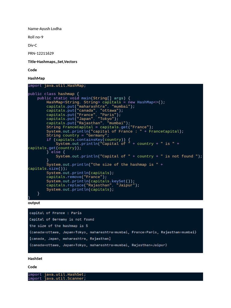 0nsq9nyh0sayush Lodha 9 Hashmap | PDF | Computer Programming | Systems Architecture
