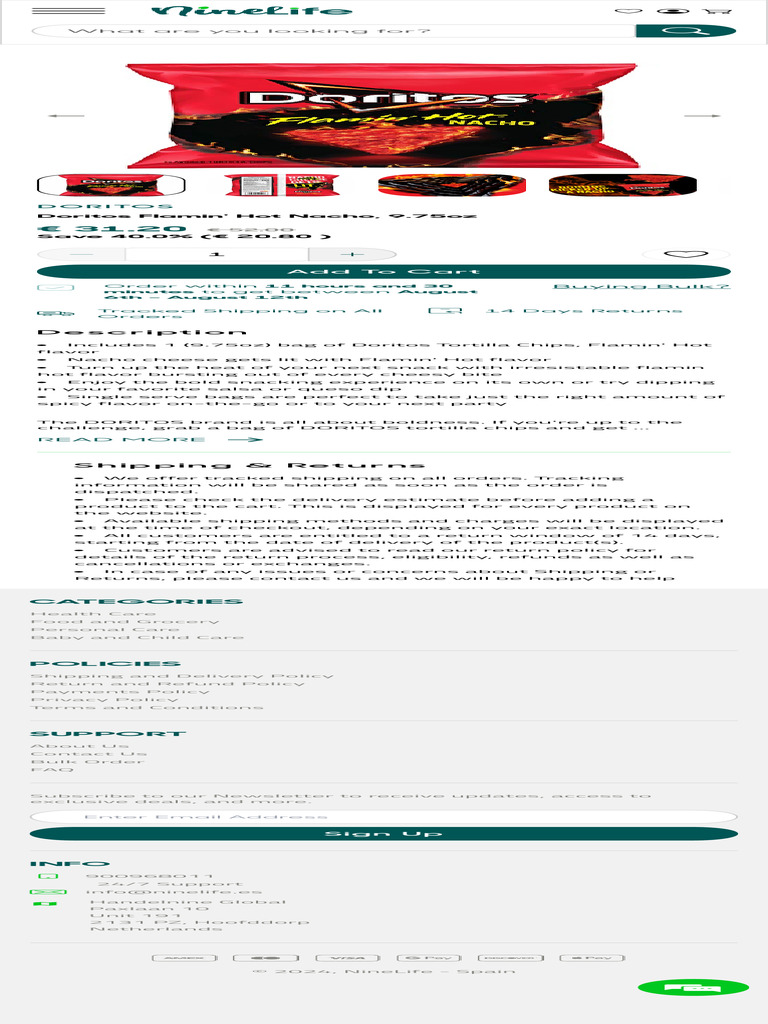 Doritos Flamin' Hot Nacho, 9.75oz | PDF | Convenience Food