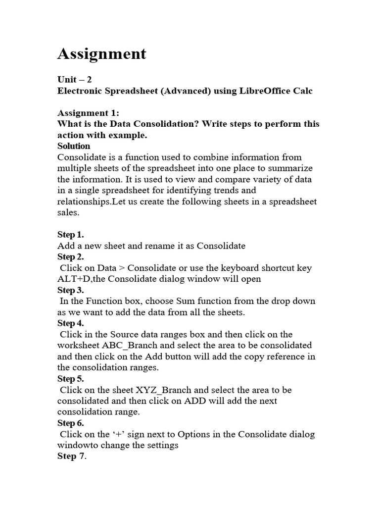 Advanced LibreOffice Calc Assignments Guide | PDF | Spreadsheet | Databases