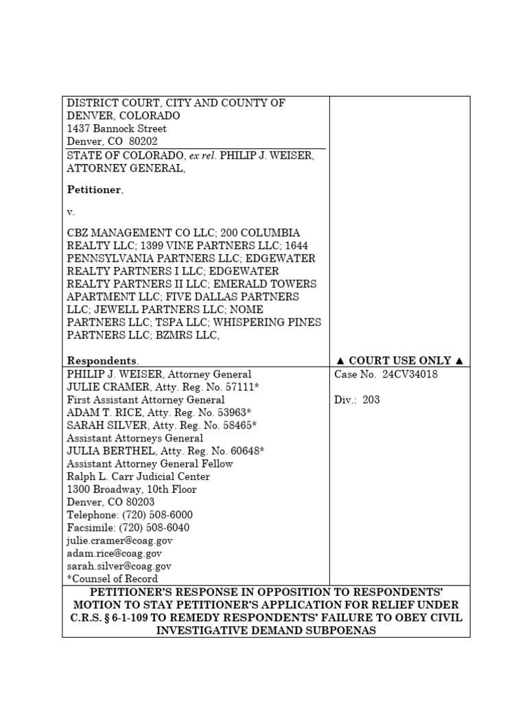 Opposition to Stay on Subpoena Enforcement | PDF | Legal Remedy | Lawsuit