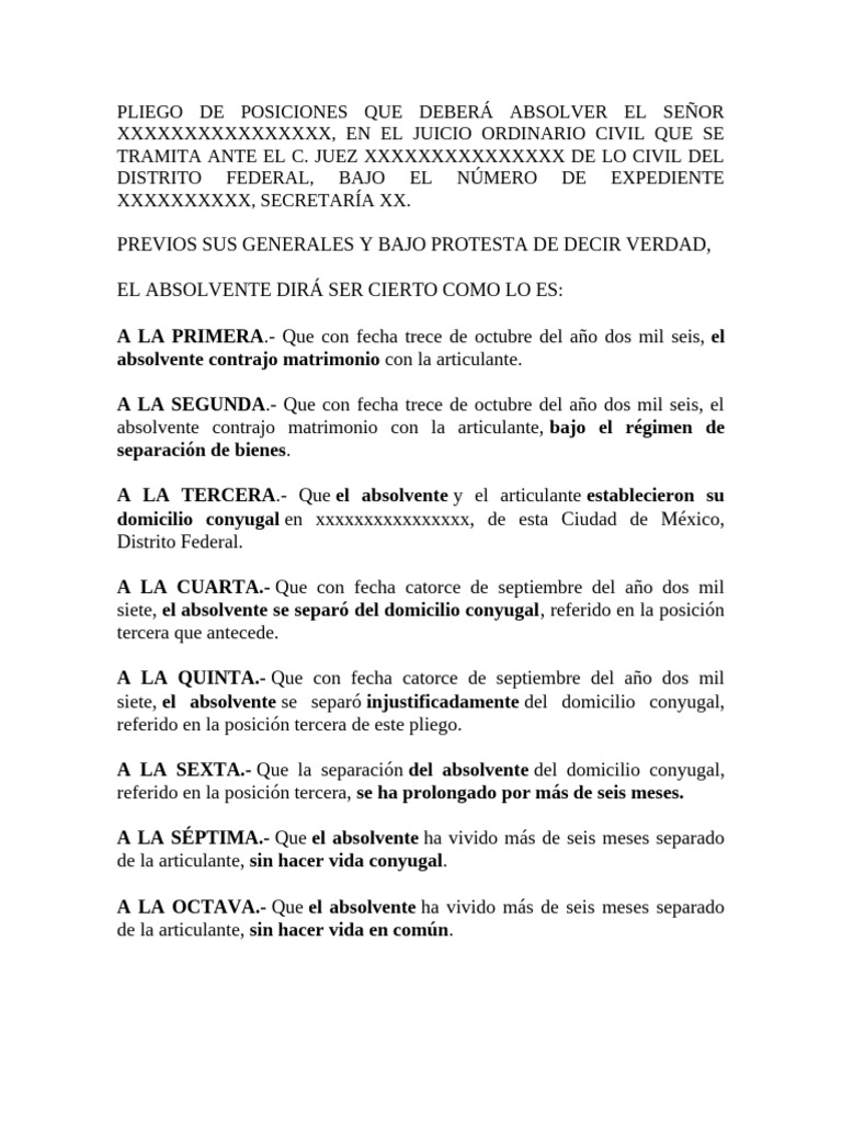Pliego de Posiciones | PDF
