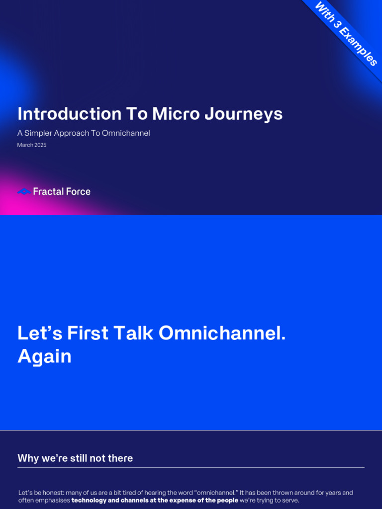 Fractal Force - Introduction To Omnichannel Micro Journeys | PDF | Audit | Customer Relationship ...