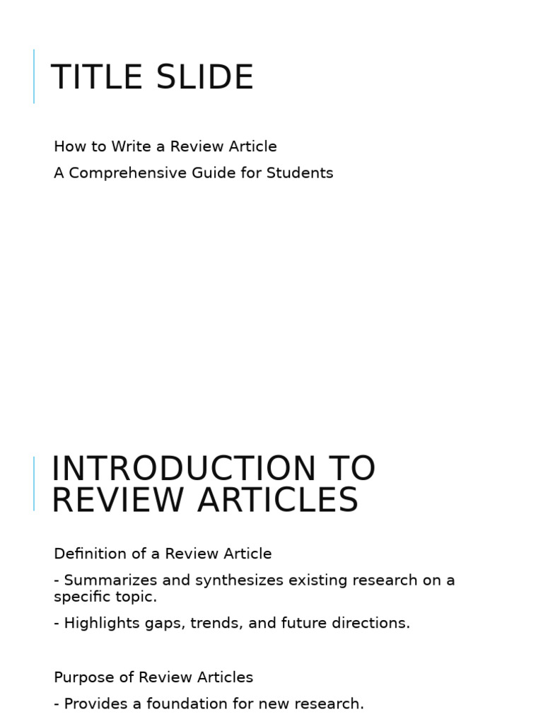Guide to Writing Review Articles | PDF | Science | Human Communication