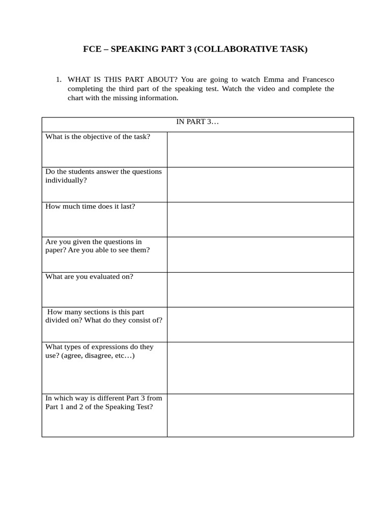 B2. Part 3. Collaborative Task | PDF | Human Communication