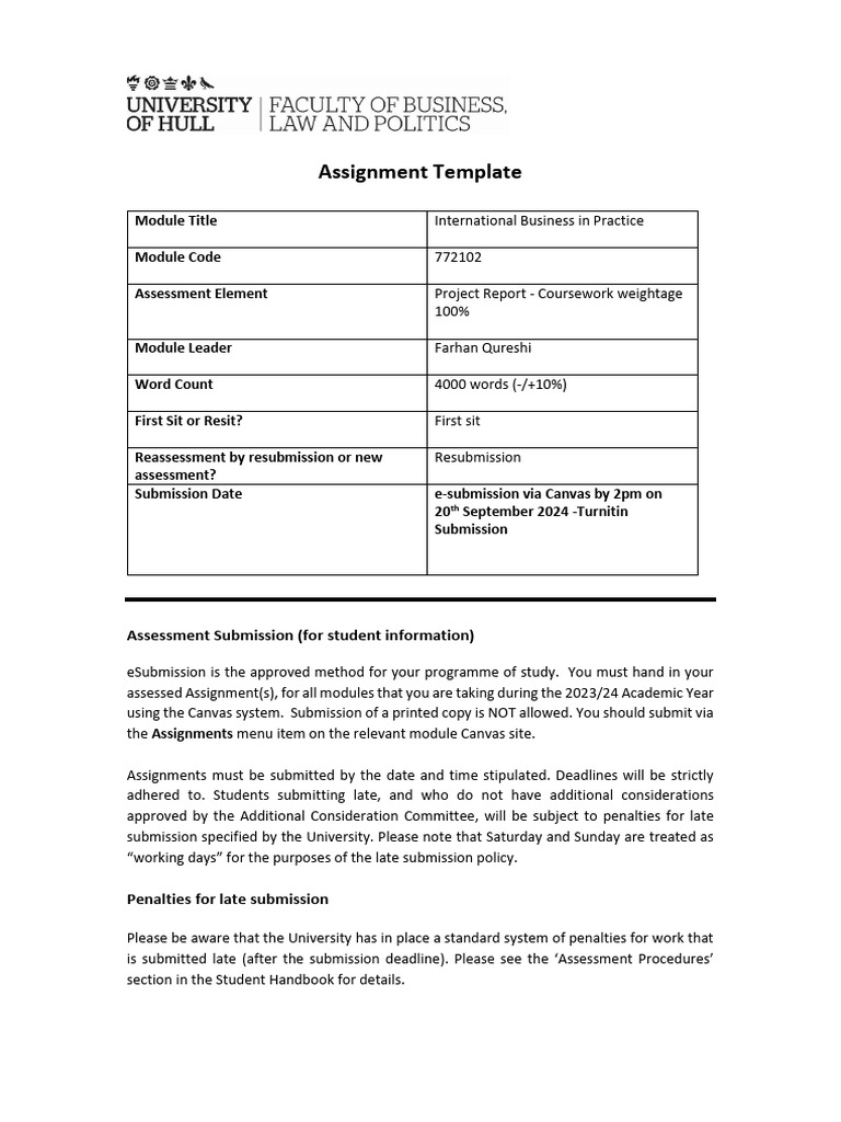 International Business in Practice LSC Assignment Brief 772102 | PDF ...