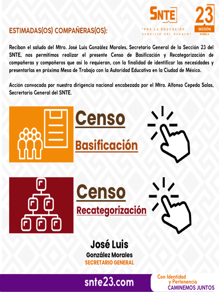 Censo Laboral SNTE 23 | PDF