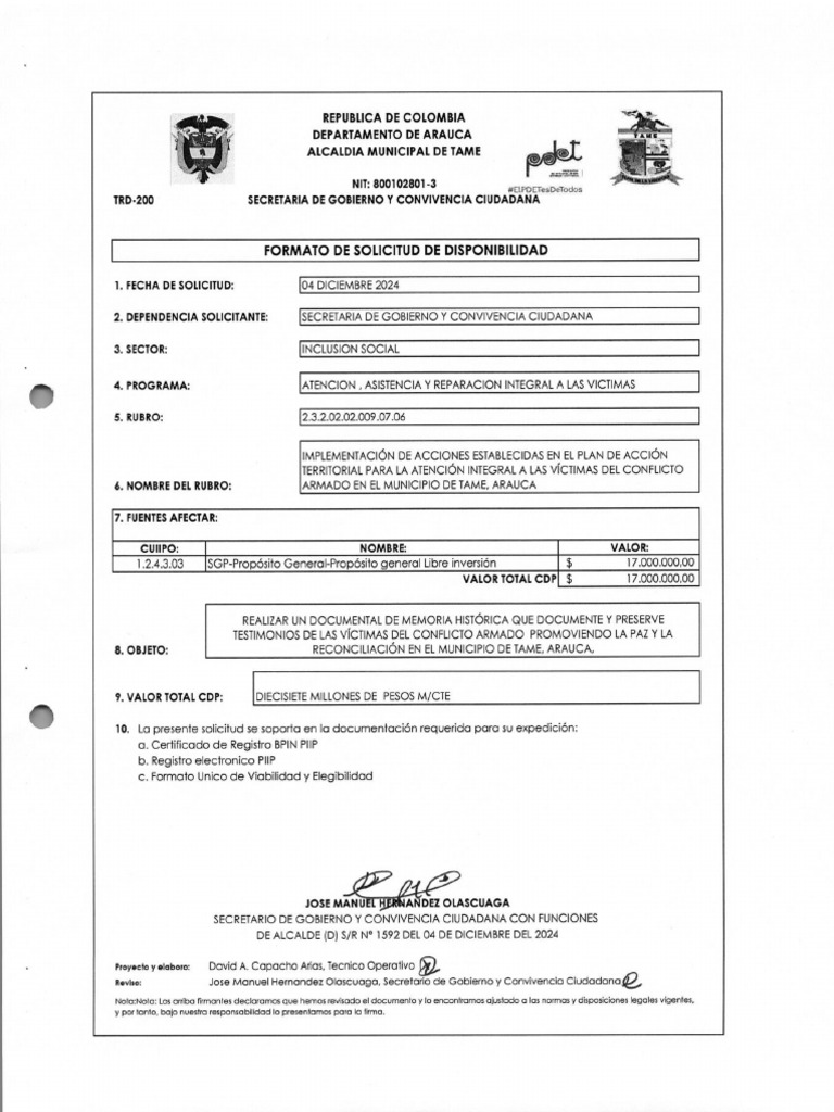 3. SOLICITUD Y CDP | PDF