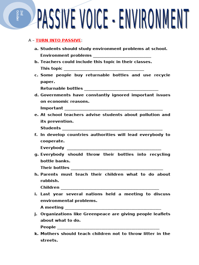 Passive-Voice-Fun-Activities-Games-Grammar 2025 | PDF | Recycling | Waste