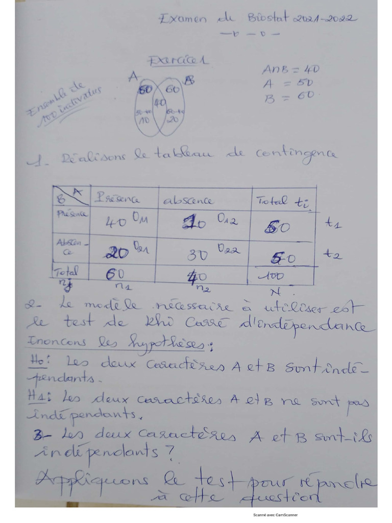 Exam Bio Stat 2022 | PDF