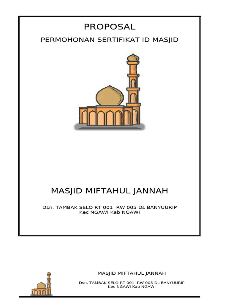 Permohonan ID Masjid Miftahul Jannah | PDF