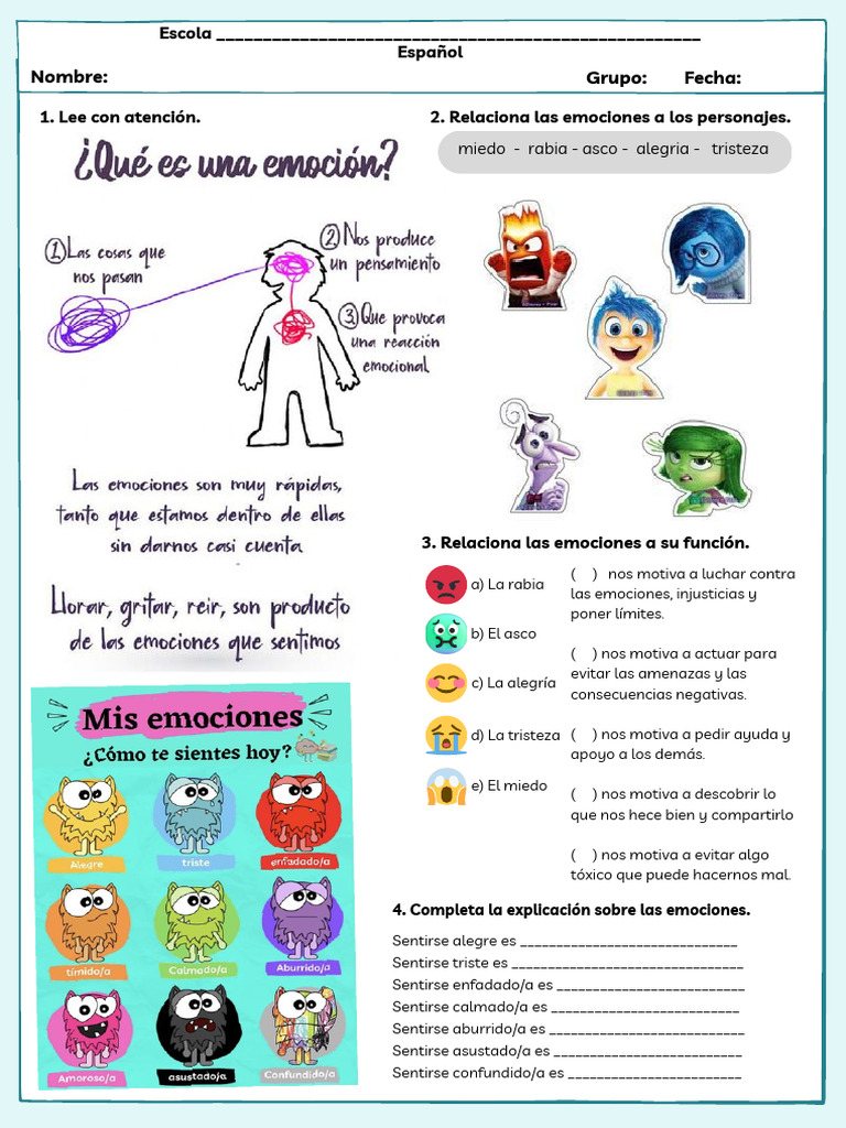 Funciones de las Emociones Básicas | PDF | Las emociones | Sicología