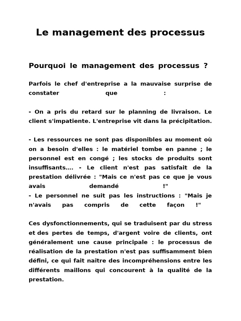 Management des processus efficace | PDF