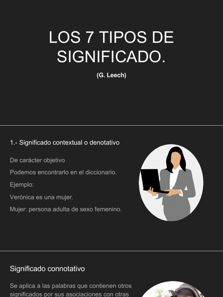 LOS 7 TIPOS DE SIGNIFICADO (G. Leech) | PDF