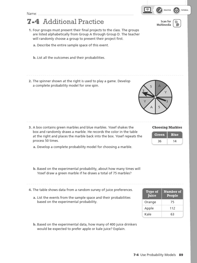 07_04 Practice Sheet | PDF | Probability | Probability And Statistics