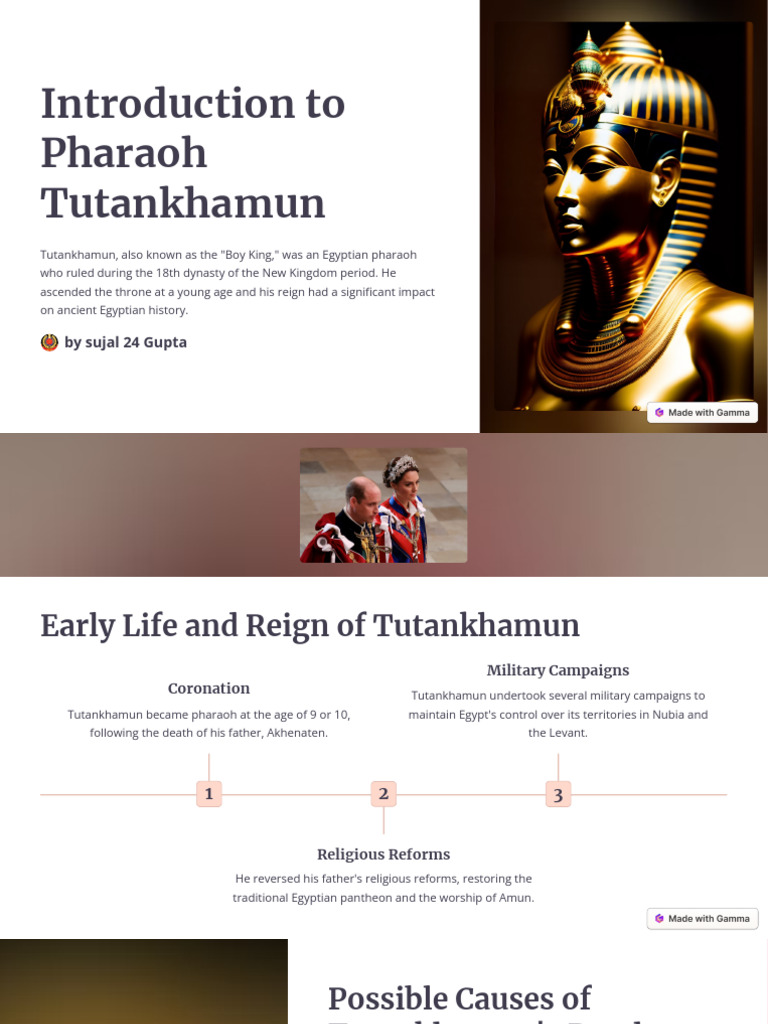 Introduction To Pharaoh Tutankhamun | PDF | Tutankhamun | Egyptology