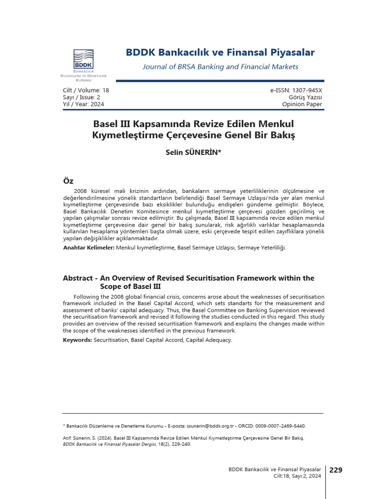 Basel III Kapsamında Revize Edilen Menkul | PDF