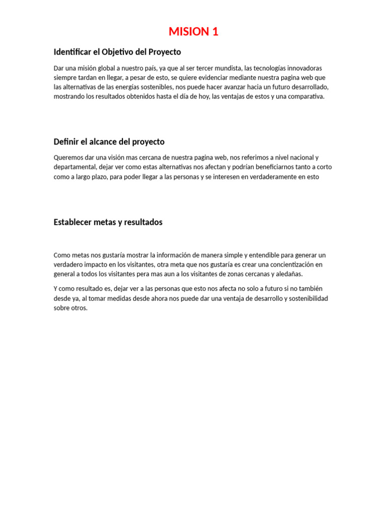 Mision 1 - Proyecto | PDF
