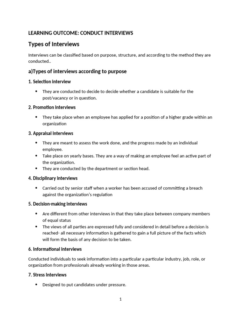 CUNDUCT INTERVIEWS | PDF | Goal | Job Interview